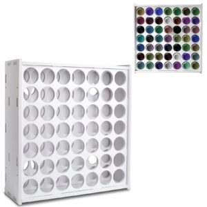 acrylic paint organizer craft paint storage organizer for apple barrel, folkart,2oz craft paints, wall-mounted-49holes