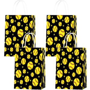 habdjilty 20 pcs softball party decorations softball party bags with handles,softball sports themed design for party favors supplies