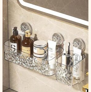 glacier pattern suction cup shelf - stylish shower caddy with convenient soap dispenser，elegant and functional