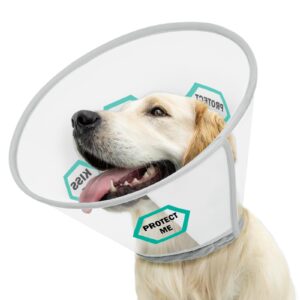 supet dog cone for dogs after surgery, soft dog cones for large medium dogs, comfortable dog cone collar to stop licking (word, xxl (neck:16.0-20.0"))