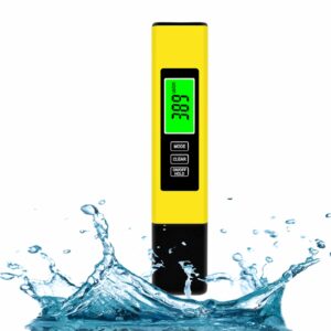 tds meter digital water quality tester,ec meter & temperature meter 4 in 1,for ro-rodi system drinking water,water quality tester 0-9990 ppm measuring range,1 ppm increments（yellow）