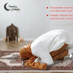 Anlising Prayer Mat, Prayer Mat Islamic, Muslim Prayer Rug, Prayer Mat Islam, with Elegant Design Bags, for Ramadan Islamic Muslim Prayer, Great Gift for Family, Lover and Friends