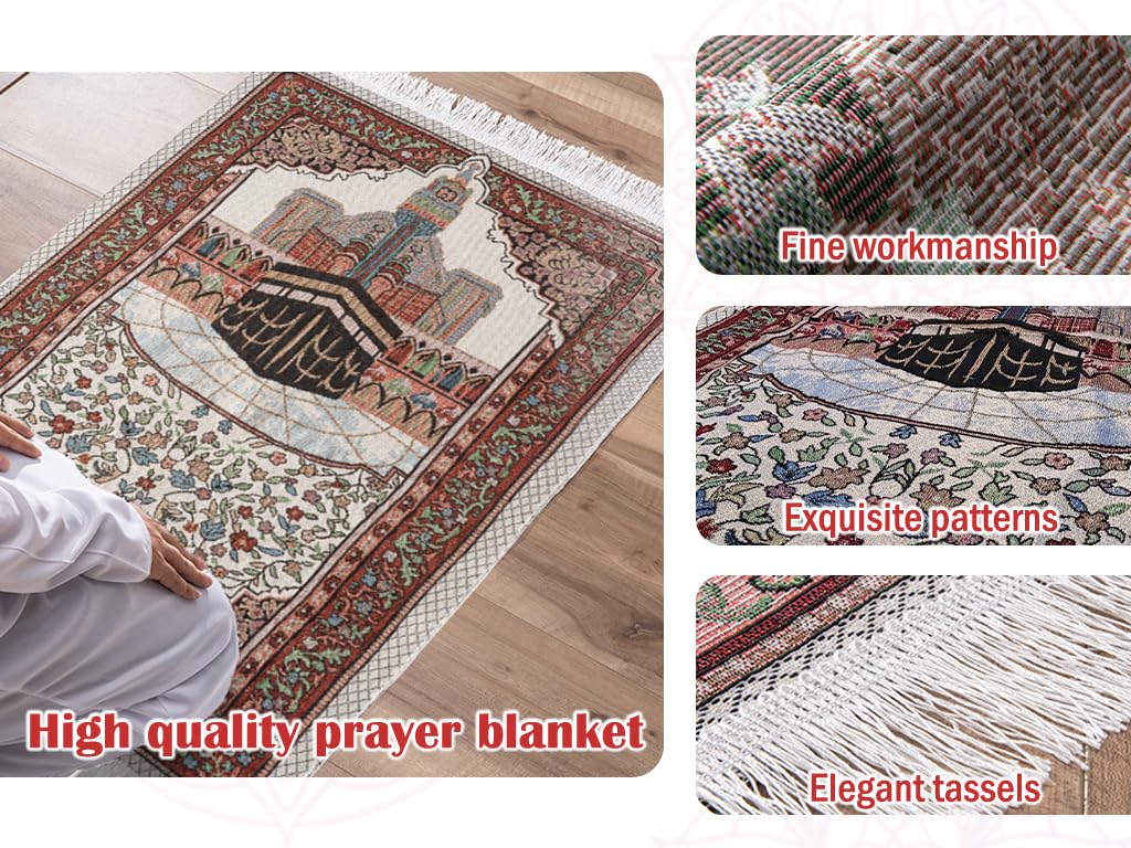 Anlising Prayer Mat, Prayer Mat Islamic, Muslim Prayer Rug, Prayer Mat Islam, with Elegant Design Bags, for Ramadan Islamic Muslim Prayer, Great Gift for Family, Lover and Friends