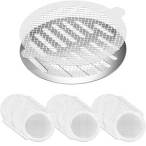 mylfbt 36 pcs circular disposable shower drain hair catcher mesh stickers,shower drain covers for bathroom and kitchen sink strainers,suitable for pet hair collection,bathroom essentials