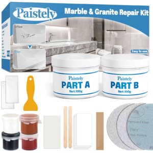 tile, granite and marble repair kit(color match), 7.05oz porcelain repair kit with strong adhesion, quartz countertop repair kits for marble, quartz, resin, acrylic, granite and more (3.52oz+3.52oz)