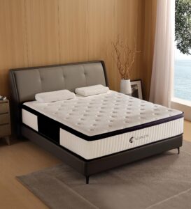 koantti king size mattress,14 inch memory foam hybrid white king mattresses,pocket spring king mattress in a box for sleep supportive pressure relief,medium firm mattress.