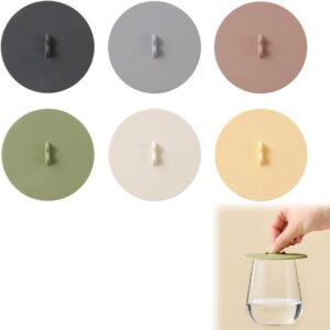 silicone cup lids silicone cup covers 6color design, food grade anti-dust airtight seal lids for mugs, tea cups, coffee cup 6pcs (6pcs)