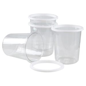 bringer 2.6 gallon acrylic clear round small wastebasket for bathroom, bedroom, kitchen, 4 pack plastic small trash can