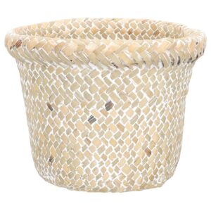 wastebasket trash can wicker bathroom bin bedroom supplies baskets garbage basket trash can rattan storage baskets garbage bin seaweed potted plant white office