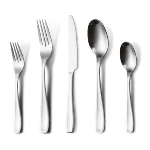 selukiya silverware set for 4, 20 piece heavy duty stainless steel flatware set, satin finish cutlery utensil set, dinner fork knife spoon tableware set for home kitchen, dishwasher safe, matte silver