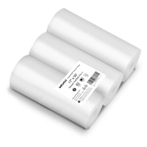 [2024 new] 11" x 50' 3 rolls, vacuum sealer rolls bags for food, great for food storage, sous vide and meal prep, wevac lite