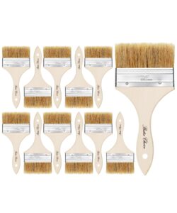 bates- chip paint brushes, 4 inch, 12 pack, chip brush, brushes for painting, paint brushes, stain brushes for wood, natural bristle paint brush, 4 inch paint brush, chip paint brushes for paint