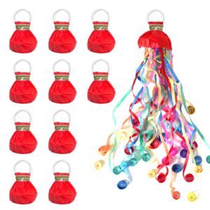 lm.xdbq 10pack streamers popper hand throw streamers no mess confetti magic paper cracker for celebration birthday propose engagement wedding graduation party favors (multi color)