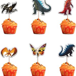 Birthday Party Decorations 44PCS Dinosaur Movie Party Supplies Including 1PC Long Banner, 1PC Huge Happy Birthday Cake Topper, 24PCS Cupcake Toppers, 18PCS Balloons for Kids