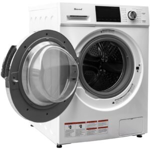 smad 2.7 cu. ft washer and dryer combo, 24" ventless washer dryer combo with child lock, low noise and easy store for rv and apartment, white