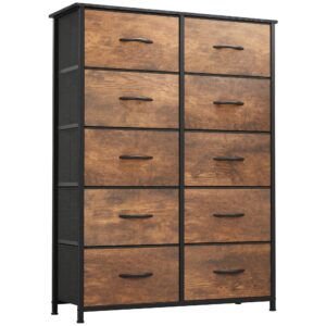 yitahome 10 drawer dresser - fabric storage tower, organizer unit for bedroom, living room, hallway, closets