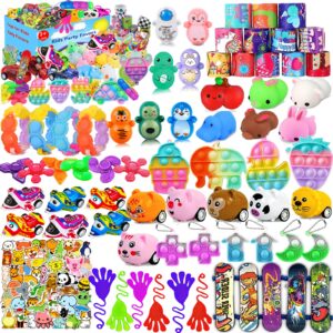 aowrebu 117 pcs party favors toys for kids 4-8 8-12, pop fidget toys, treasure box toys for classroom, pinata filler, goodie bag stuffers, prize box toys, treasure chest, classroom prizes