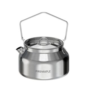 fire-maple antarcti portable 1.2 liter lightweight stainless steel camping kettle | durable and portable camp tea pot | ideal for bushcraft and outdoor campfire use