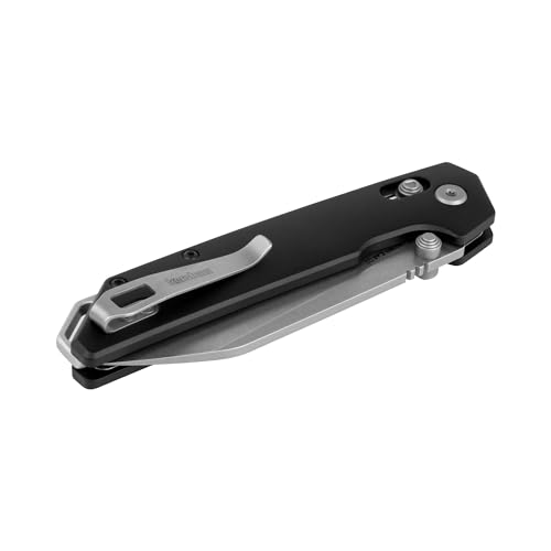 Kershaw Iridium Reverse Tanto Folding Pocket Knife, Sleek 3.4 inch D2 Steel Blade, DuraLock Locking Mechanism, Aluminum Handle, Designed in the USA