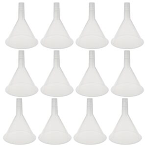 heyous 12pcs plastic transparent filter funnel 60mm diameter for science lab water bottle filling liquid transfer