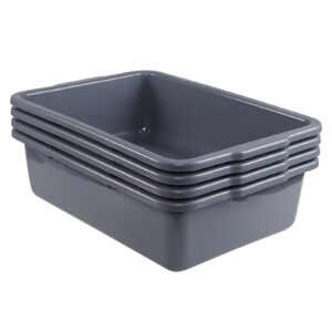 rosebloom 35 l plastic commercial bus tub, gray plastic large bus box, 4 packs