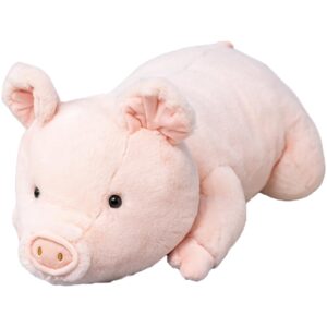 fawowe weighted stuffed animals, weighted pig stuffed animal cute pig weighted plush animals hugging pillow toy gifts for adults and kids, 15.7 inch