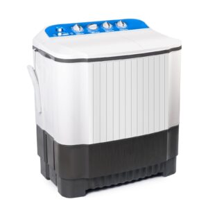 euasoo 24lbs portable washer and dryer, portable washing machine, washer (16lbs)& spin(8lbs)2 in 1 twin tub washer compact machine with drain pump