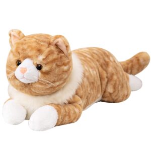 fawowe cat weighted stuffed animals, 5.3 lbs 25.5 inch weighted cat plush toy realistic cat weighted plush animals pillow gifts for adults and kids