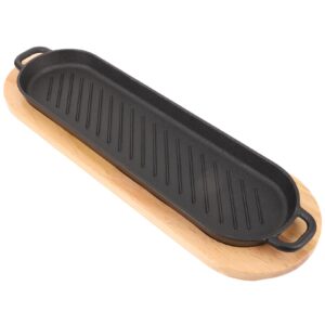 okumeyr grill plate creative baking pan steak pan cast iron serving plate frying plate steak grill pan household steak pan non-stick steak pan cast iron steak plate grilling food pan