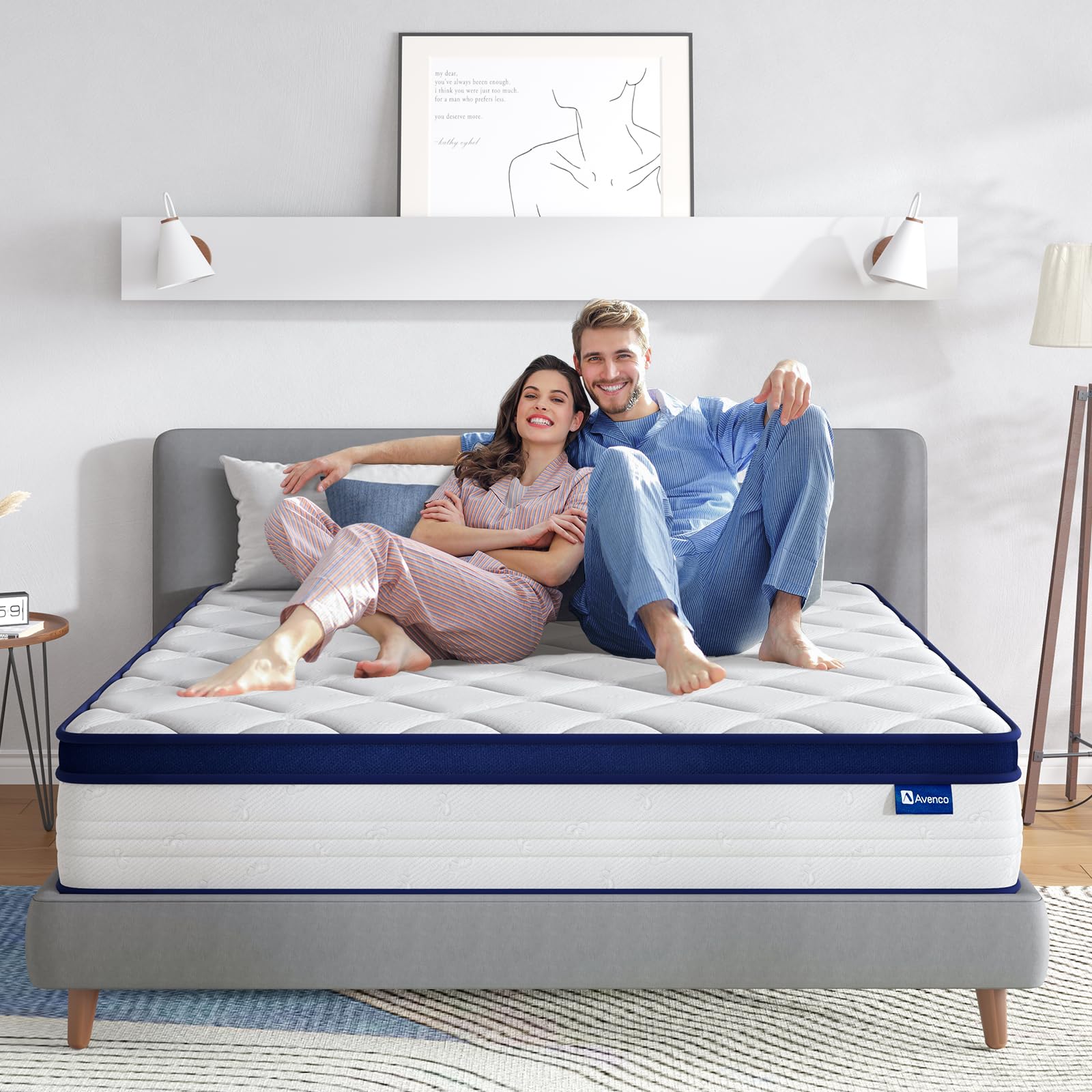 Avenco Twin Mattress, 10 Inch Twin Mattress in a Box, Hybrid Twin Size Mattresses for Pain Relief & Motion Isolation, CertiPUR-US Certified Twin Bed Mattress