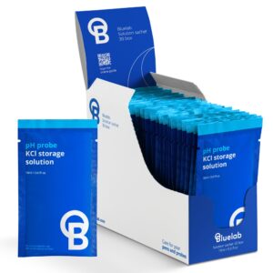 bluelab kcl storage solution sachets - ideal for maintaining ph pens, ph meters & ph probes - optimal probe care to ensure accurate measurements with regular probe hydration, 30 sachet box, 18ml each