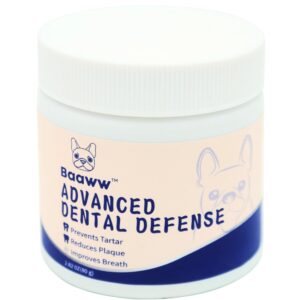 baaww dog dental powder - dog teeth cleaning made easy – plaque & bad breath - formulated for all dogs 2.82oz 80 gram pack