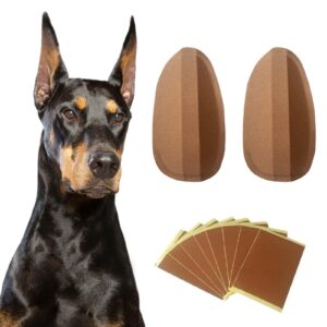 1 pair dog ear stand sticker up support tool, dog ear fixed correction vertical holder, dog ear cover ear stand up, doberman ear posting kit for doberman pinscher dog(10 * 5cm)