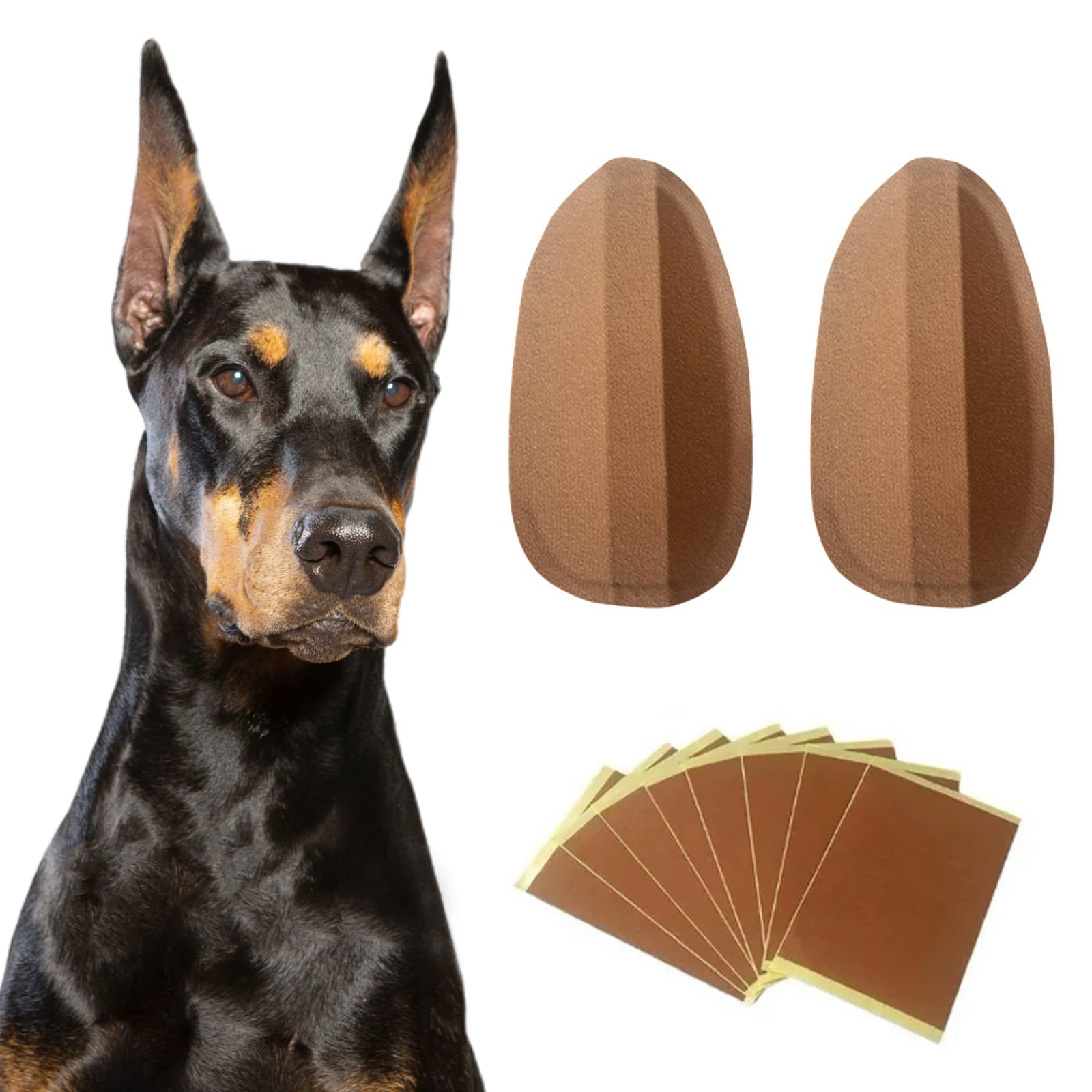 1 Pair Dog Ear Stand Sticker Up Support Tool, Dog Ear Fixed Correction Vertical Holder, Dog Ear Cover Ear Stand Up, Doberman Ear Posting Kit for Doberman Pinscher Dog(10 * 5cm)