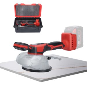 tile vibration leveling machine for milwaukee m18 18v battery, cordless tile vibration machine installation tool 150w tiler vibrator tool with 8 speed, suction cup, digital display (tool only)