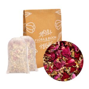 flora & bloom biodegradable confetti for 28 guests | dried flowers (180g, 0.4lbs) | wedding confetti | jasmine, lavender & rose petals | wedding decorations