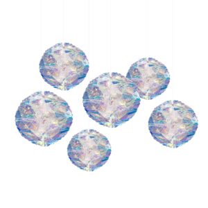 iridescent honeycomb ball decorative hanging ornaments shiny iridescent foil ceiling hanging flowers for bridal shower wedding birthday theme party decoration