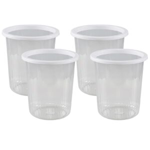 waikhomes 4-pack clear trash can, plastic wastebasket 4 gallon round garbage container bin fits under desk/sink/cabinet