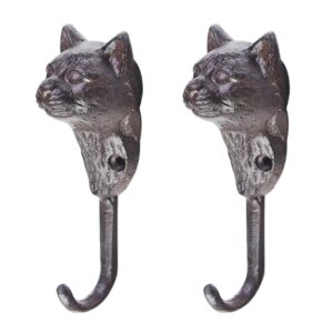 uvkdeenk 2pcs heavy duty wall hooks, cat bathroom towel hooks, animal door hooks for living room, bedroom, kitchen, hotel, hanging clothes, towels, hats, coats, bags, keys, belts