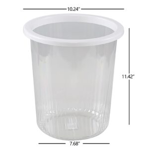 Xyskin Small Bathroom Trash Can 4 Gallon Wastebasket Recycling Bin, Garbage Container Bin (4 Pack, Clear)