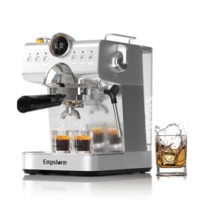 empstorm 20 bar espresso maker, espresso machine with milk frother steam wand, compact espresso coffee machine with for cappuccino, latte, fast heating (em-cb1-01)