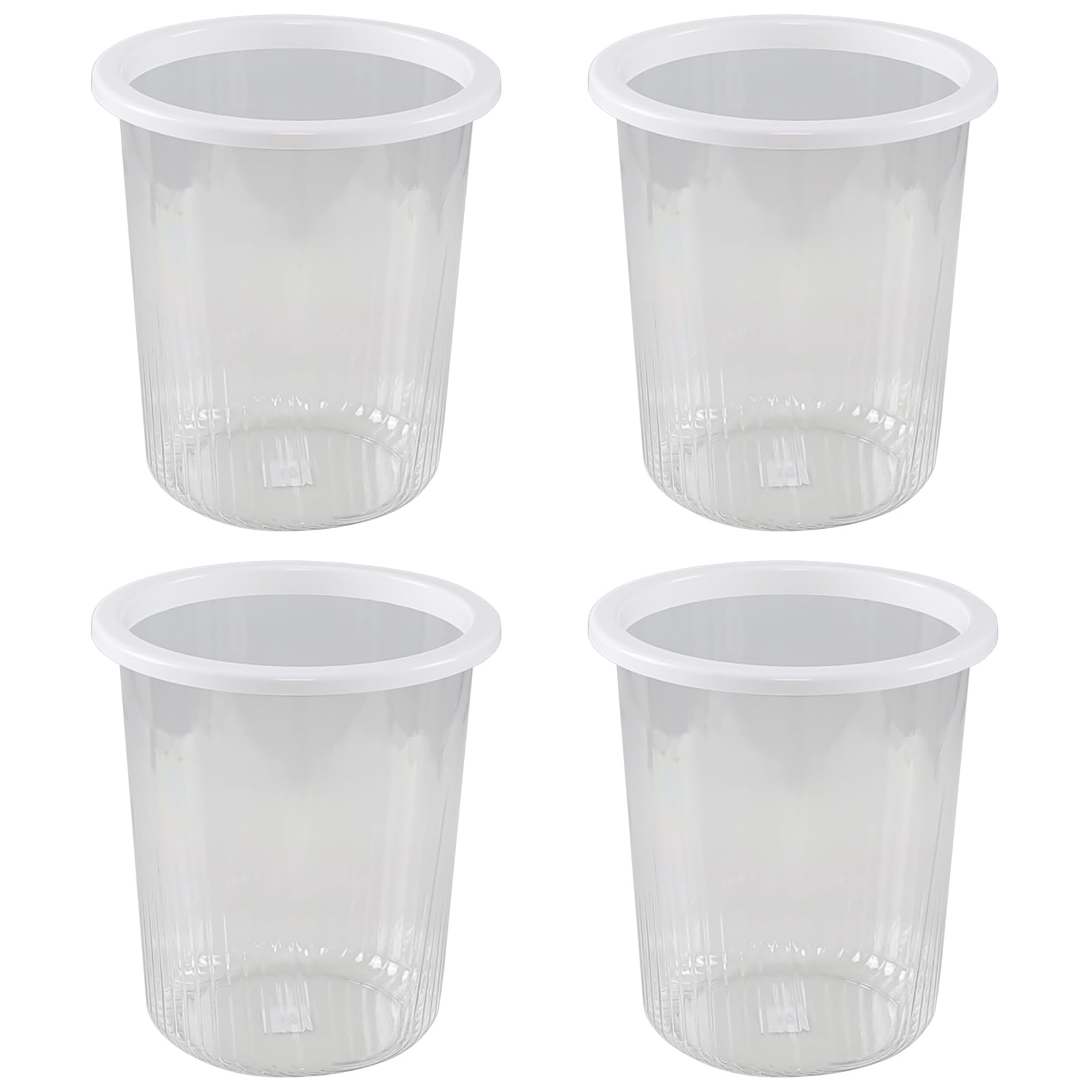 Xyskin Small Bathroom Trash Can 4 Gallon Wastebasket Recycling Bin, Garbage Container Bin (4 Pack, Clear)