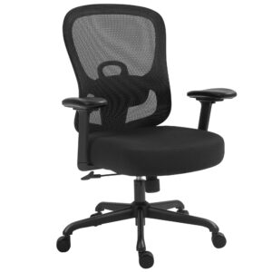 elabest ergonomic office chair,home desk chair with mesh back,adjustable lumbar support,built-in springs wide seat,executive task chair with 3-d big armrests,tilt function,computer desk chair