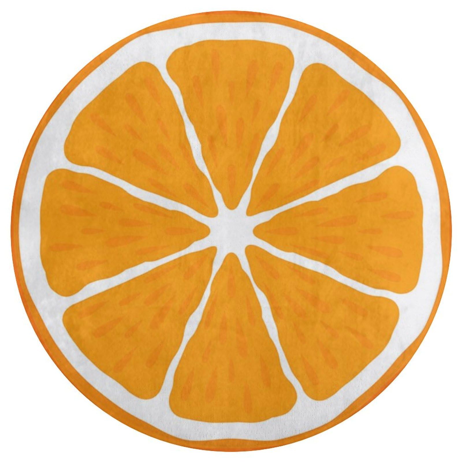 MoBlinko Fruit Rug Orange Round Rug 3 Ft Circle Rug Carpet Circular Rugs Non Slip Mat for Kitchen Living Room Bedroom Decoration