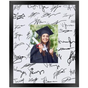 hiwhy signature board 11x14 picture frame with 5x7 mat for graduation wedding birthday guest book party signing, wall and tabletop display