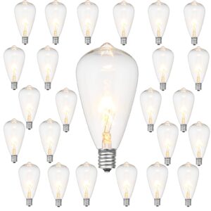 egcol st35 replacement bulbs,25 pack edison light bulbs fits c7/e12 base,shatterproof 5watt incandescent bulbs,string light bulbs for indoor outdoor garden,backyard,warm white