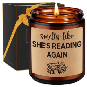 miracu book lover candle - reading accessories, book lovers gifts - thanksgiving, christmas book themed gifts for book lover, reader bookworm librarian teacher - bookish gifts for women her friend