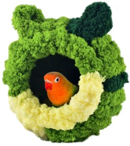 katumo bird nest, conure breeding house parrotlet snuggle hut lovebird bed for conure, lovebird, canary, finch, coneshape birds, hamster, small pets