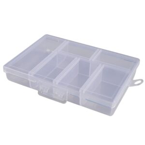 craft county small clear plastic organizer – store craft supplies, beads, and other small items – 6 compartments