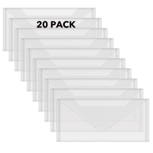 briartw 20 pack storage bag,4.5x9.5" resealable plastic envelopes pockets for cutting dies stencil crafts organizer holder,clear storage envelopes for clear stamp,die cuts,scrapbook paper